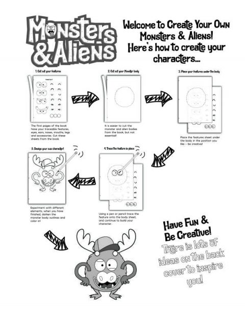 Activity Tracing Book For Kids: Create Your Own Monsters & Aliens ...