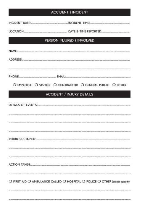 Health & Safety Accident & Incident Log Book - Herbert Publishing